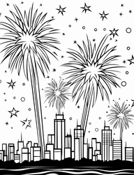 Color Craftables | Coloring Pages | Holiday - 4th of July - Fireworks