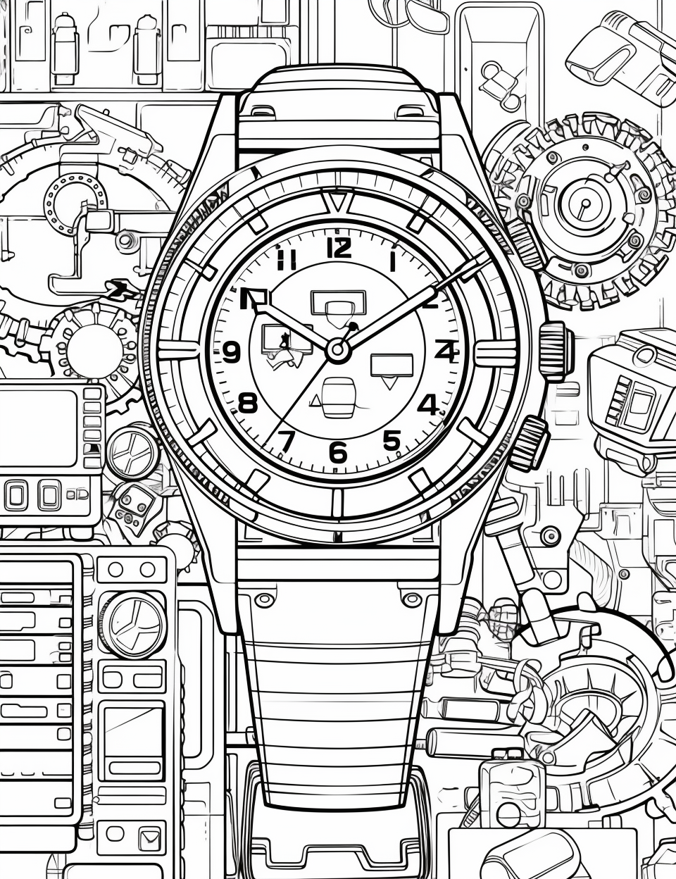 Color Craftables | Coloring Pages | Objects - Electronics - Smartwatch