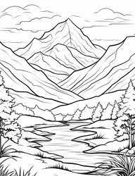 Color Craftables | Coloring Pages | Nature - Mountains - Snow-Capped Peaks