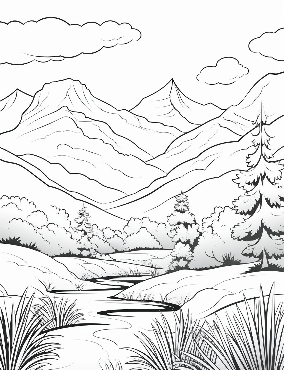 Color Craftables | Coloring Pages | Nature - Mountains - Rolling Hills