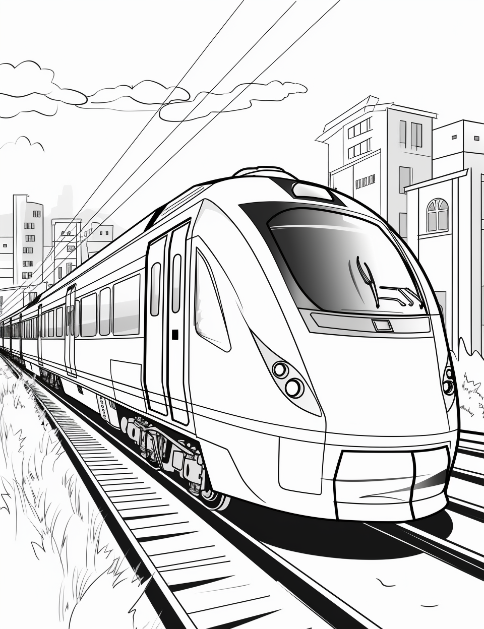 Bullet Train Coloring Page
