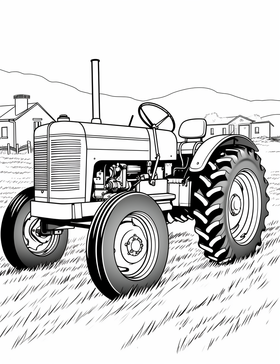 Color Craftables | Coloring Pages | Vehicles - Vintage - Antique Tractor