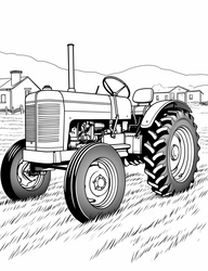 Color Craftables | Coloring Pages | Vehicles - Vintage - Antique Tractor