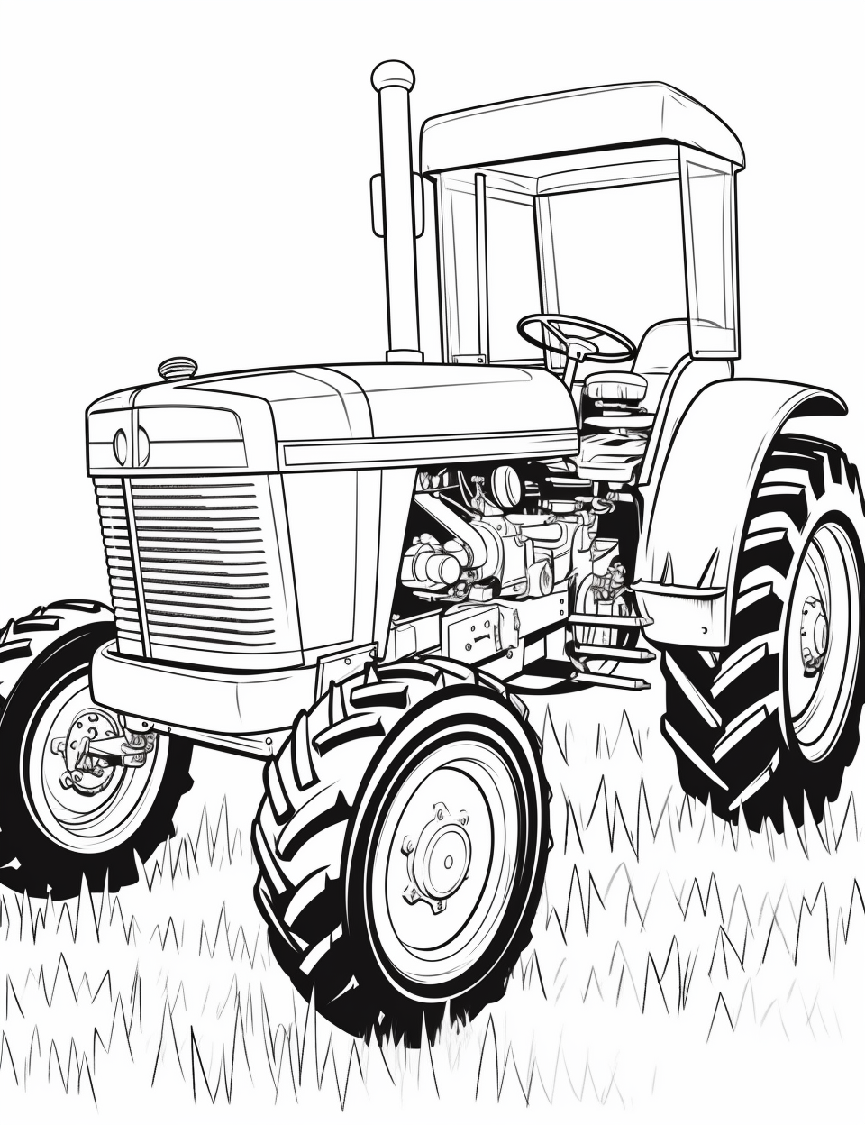 Color Craftables | Coloring Pages | Vehicles - Vintage - Antique Tractor