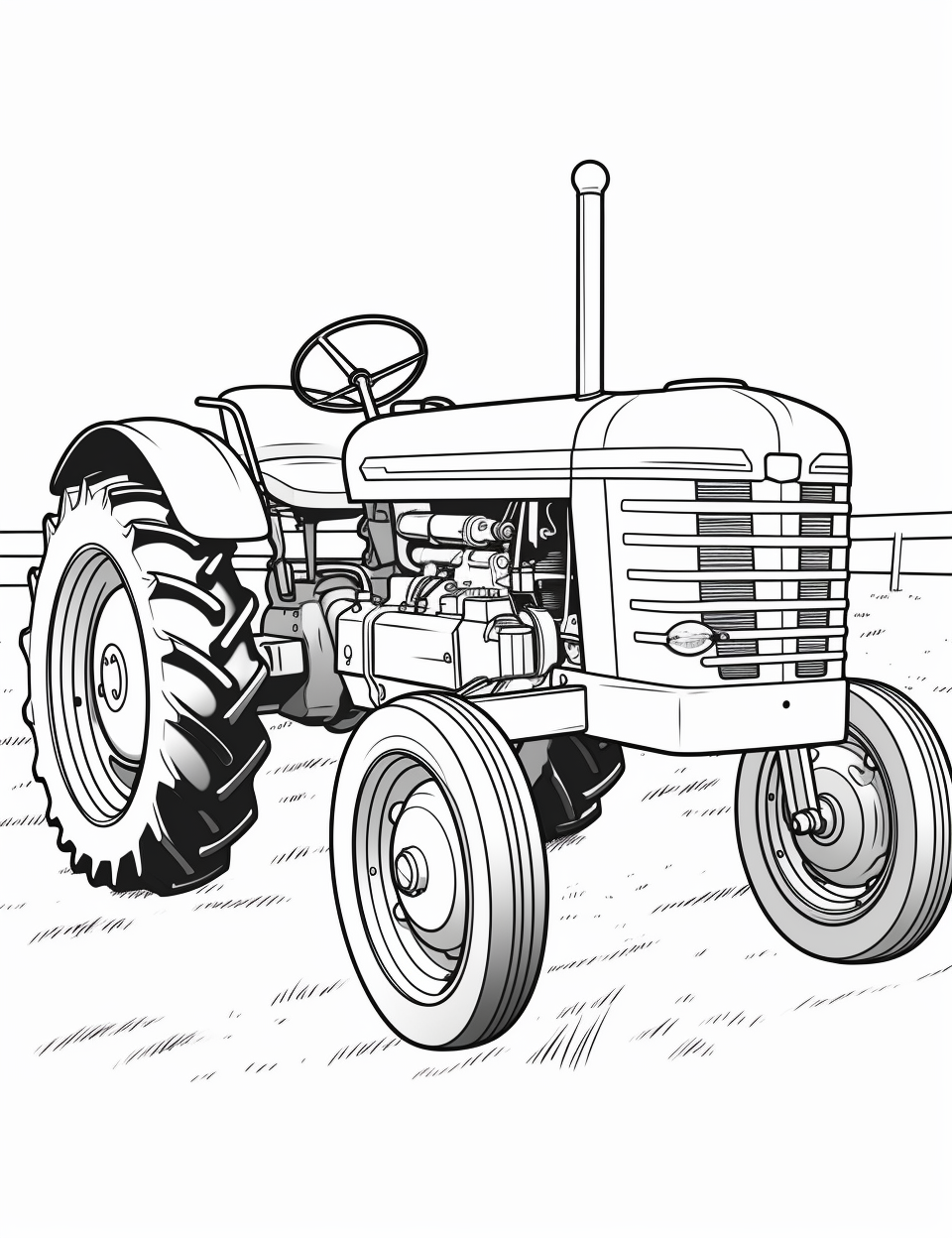 Color Craftables | Coloring Pages | Vehicles - Vintage - Antique Tractor