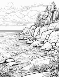 Color Craftables | Coloring Pages | Nature - Water Bodies - Sandy Beach