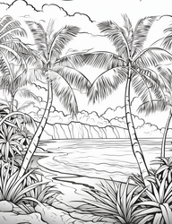 Color Craftables | Coloring Pages | Nature - Water Bodies - Sandy Beach