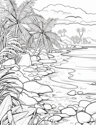 Color Craftables | Coloring Pages | Nature - Water Bodies - Sandy Beach
