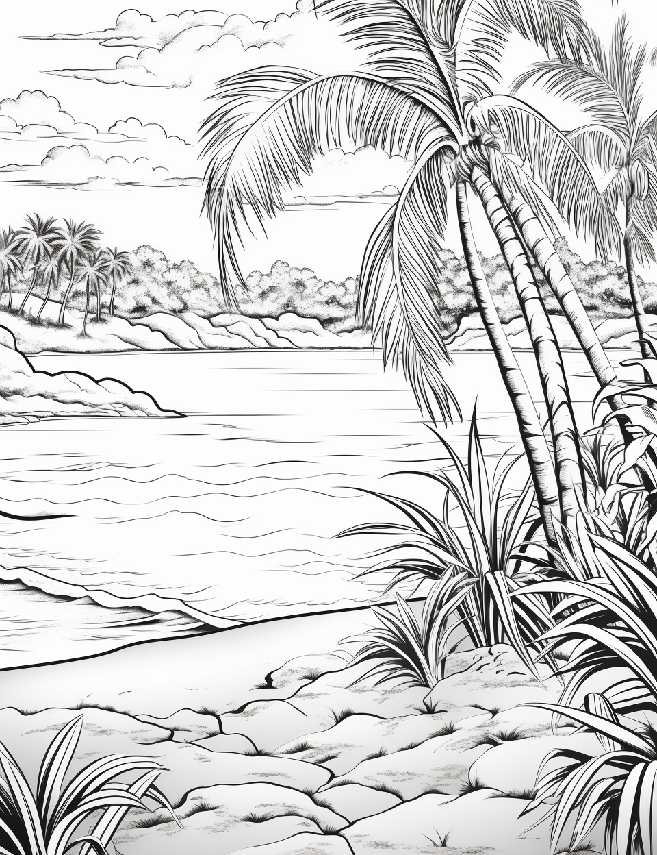 Color Craftables | Coloring Pages | Nature - Water Bodies - Sandy Beach