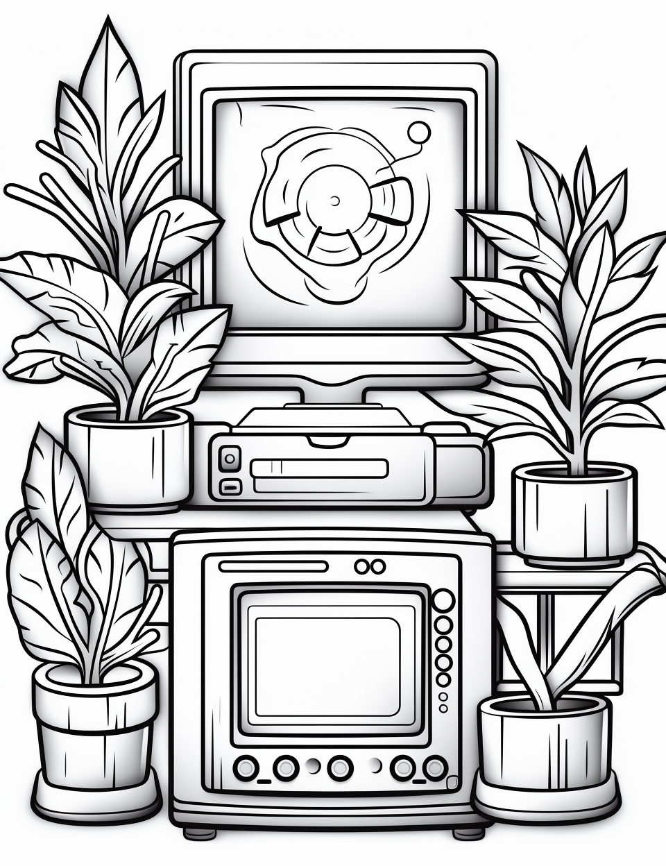 Color Craftables | Coloring Pages | Coloring Pages: Electronics - Microwave