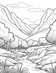 Color Craftables | Coloring Pages | Nature - Landscapes - Valley