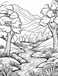 Color Craftables | Coloring Pages | Nature - Landscapes - Valley