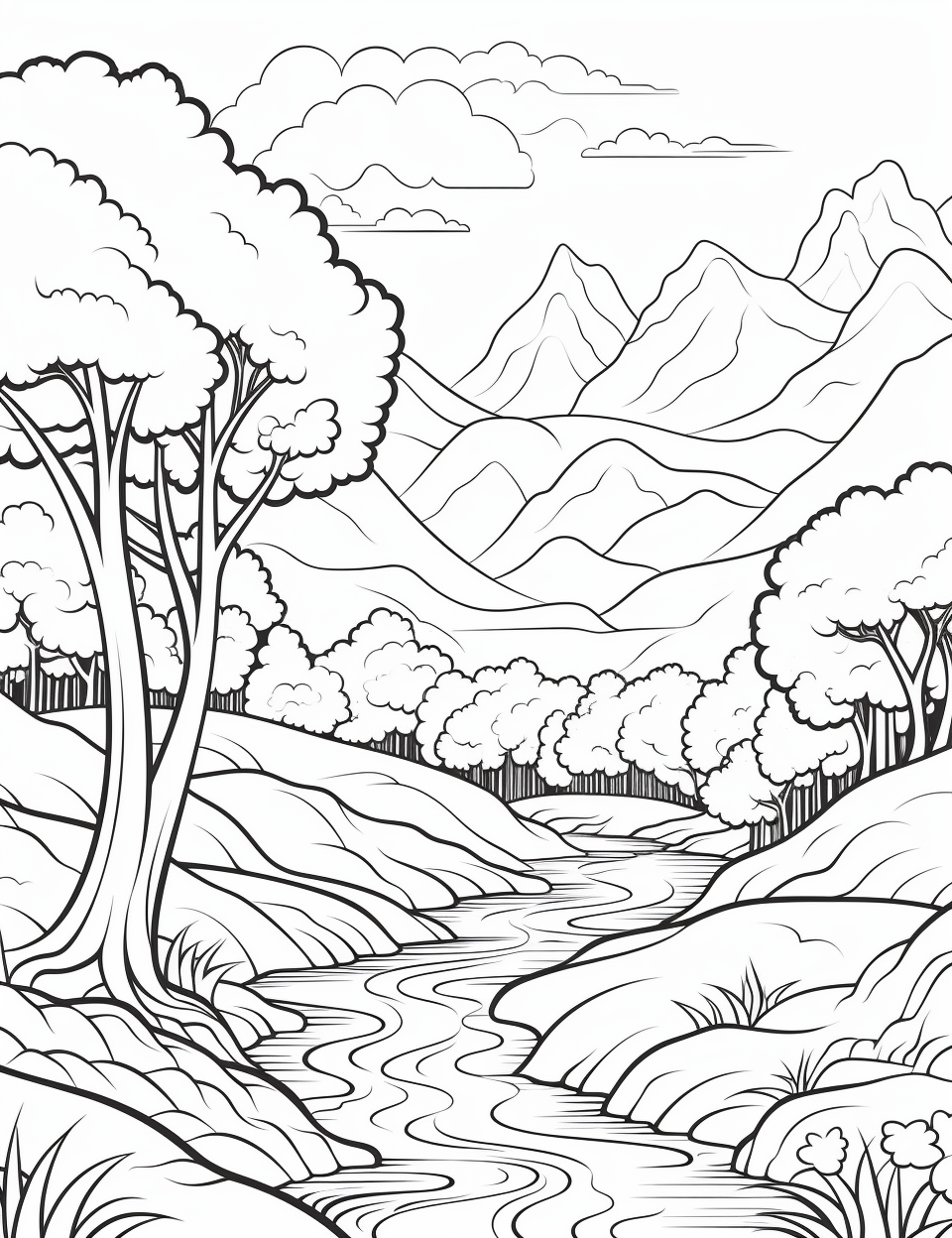 Color Craftables | Coloring Pages | Nature - Landscapes - Valley