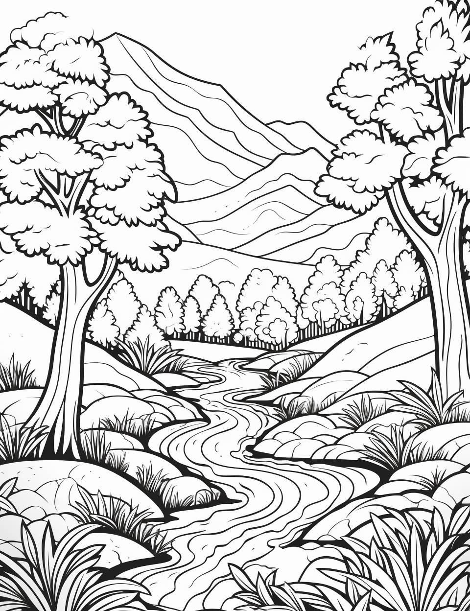 Color Craftables | Coloring Pages | Nature - Landscapes - Valley