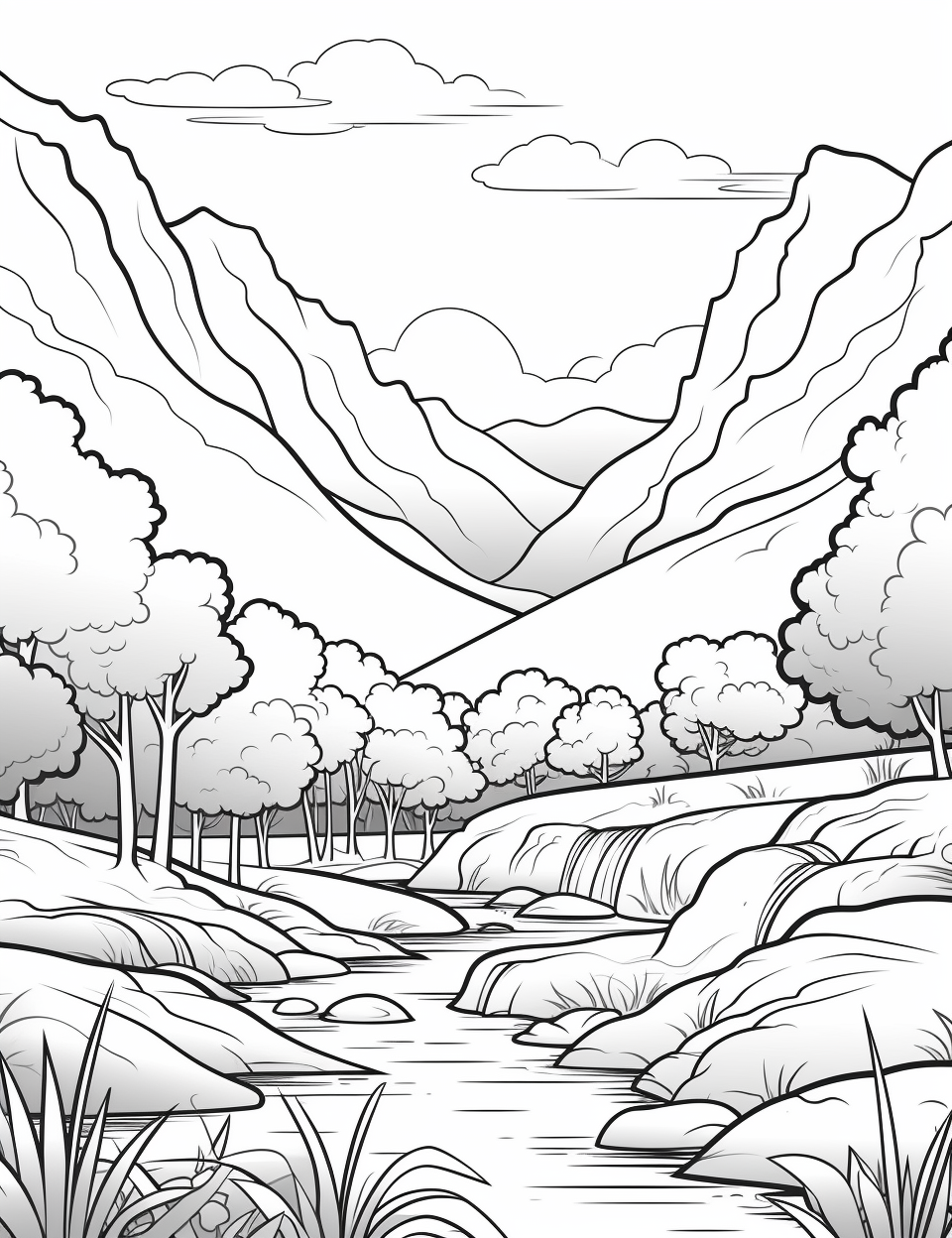 Color Craftables | Coloring Pages | Nature - Landscapes - Valley