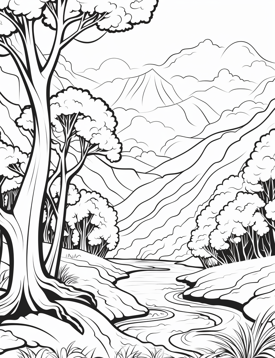 Color Craftables | Coloring Pages | Nature - Landscapes - Valley