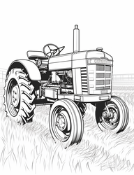 Color Craftables | Coloring Pages | Vehicles - Vintage - Antique Tractor