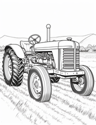 Color Craftables | Coloring Pages | Vehicles - Vintage - Antique Tractor