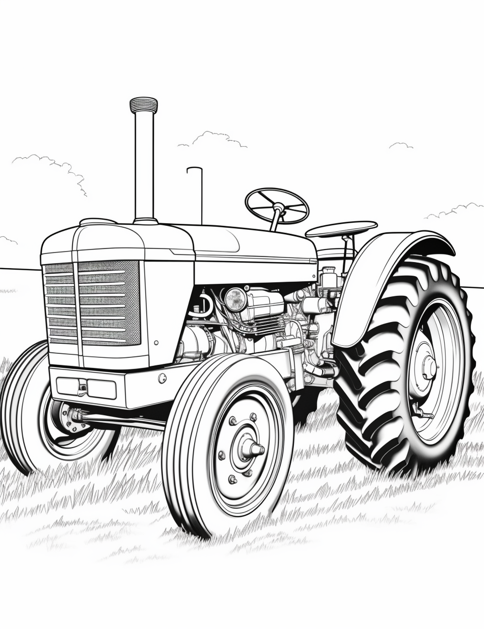 Color Craftables | Coloring Pages | Vintage Antique Tractor Coloring ...