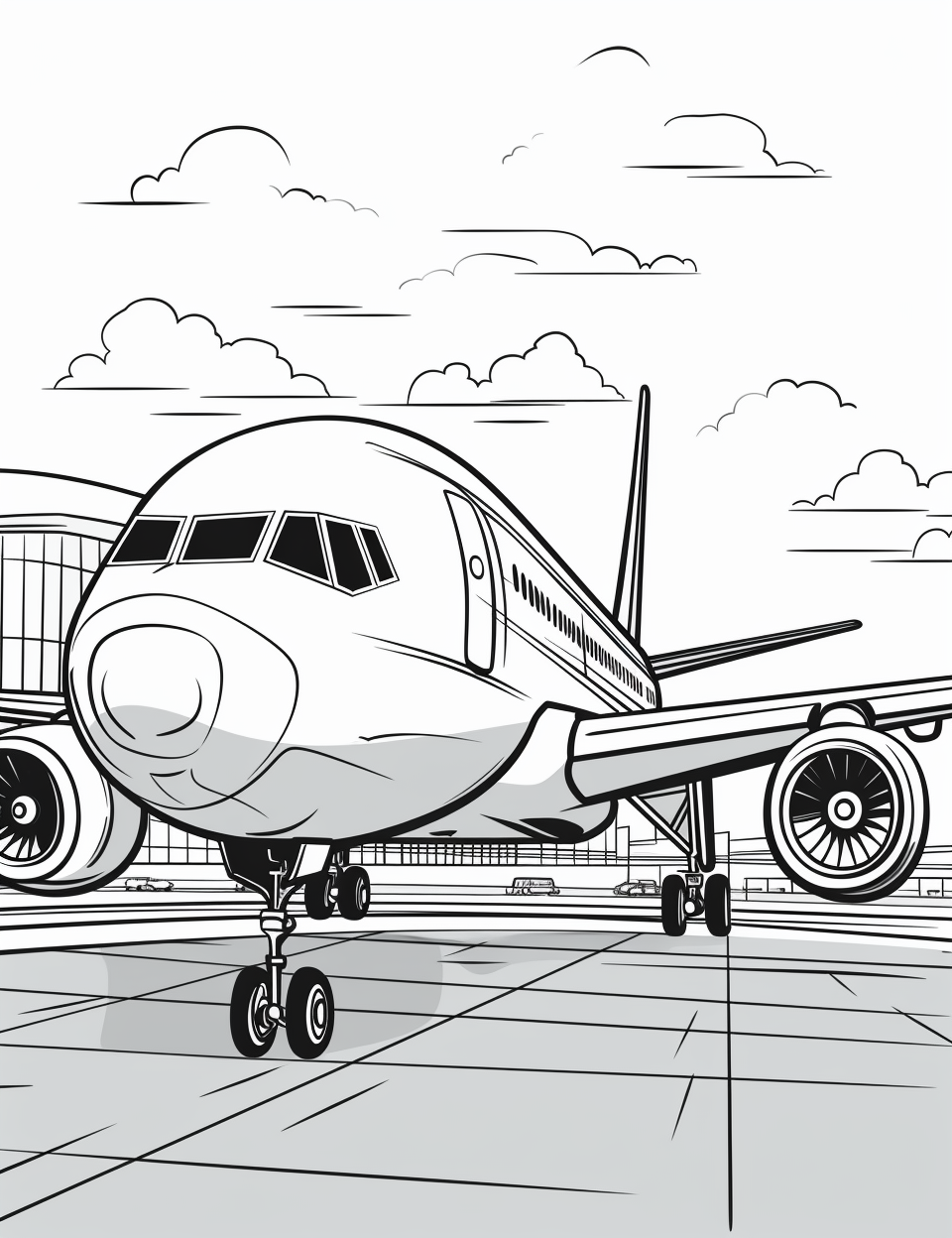 Color Craftables | Coloring Pages | Vehicles - Modern - Commercial Airplane