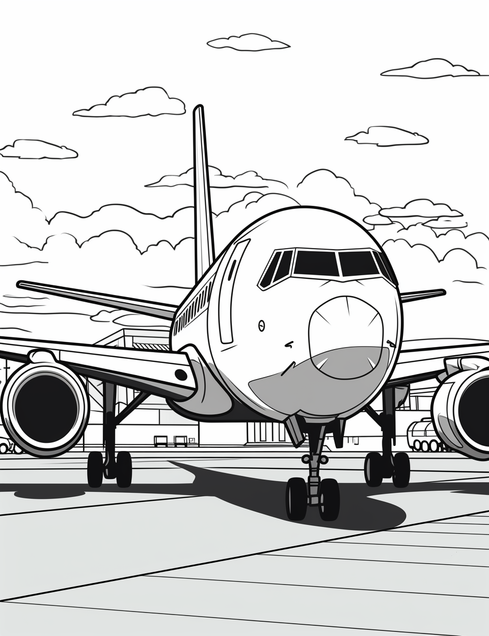 Color Craftables | Coloring Pages | Vehicles - Modern - Commercial Airplane