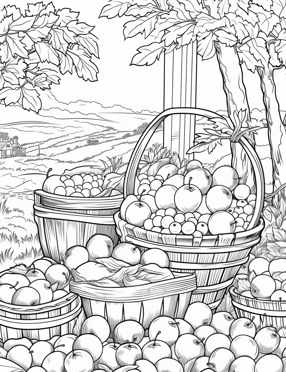Color Craftables | Coloring Pages | Seasons - Fall - Apple Picking