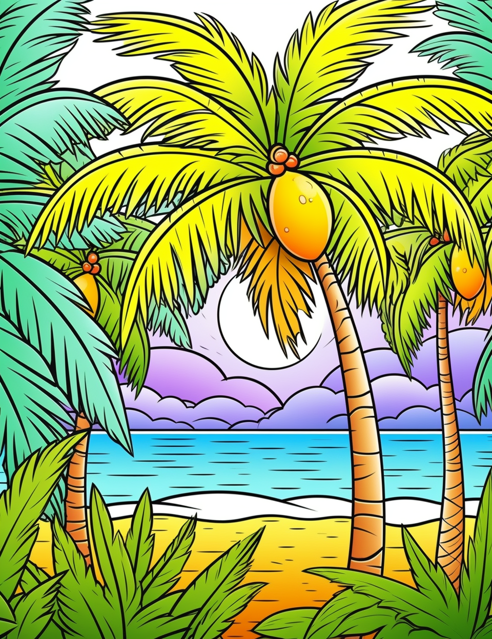 Color Craftables | Coloring Pages | Seasons - Summer - Palm Trees