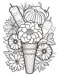Color Craftables | Coloring Pages | Seasons - Summer - Ice Cream Cone
