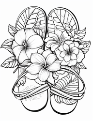 Color Craftables | Coloring Pages | Seasons - Summer - Flip Flops