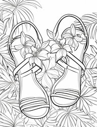Color Craftables | Coloring Pages | Seasons - Summer - Flip Flops