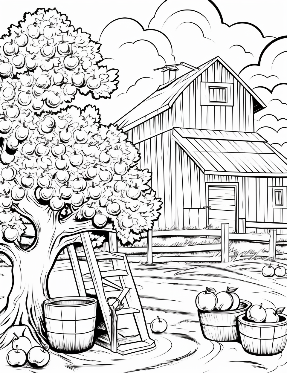 Color Craftables | Coloring Pages | Seasons - Fall - Apple Picking