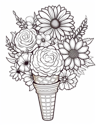 Color Craftables | Coloring Pages | Seasons - Summer - Ice Cream Cone