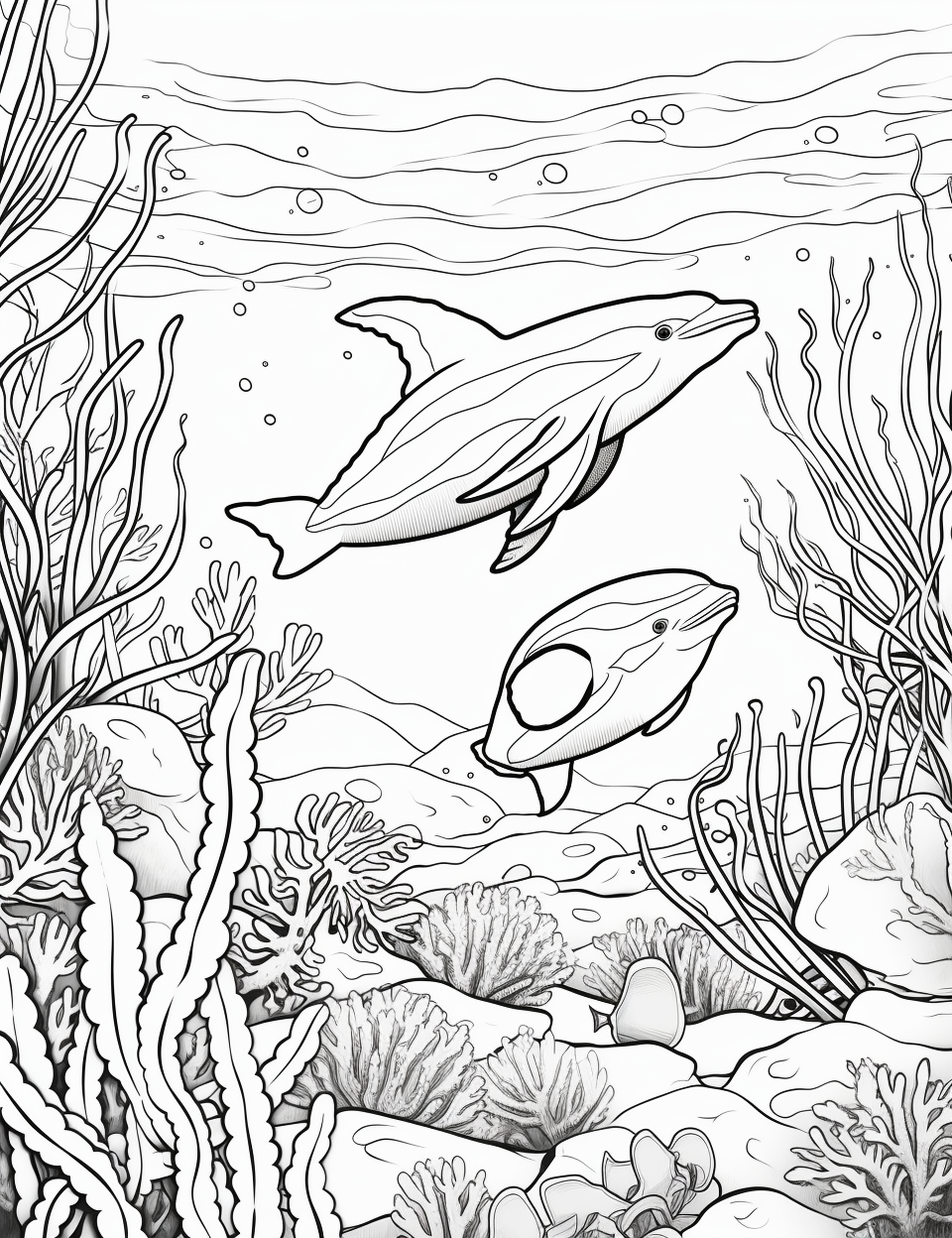 Color Craftables | Coloring Pages | Animal - Aquatic - Dolphins