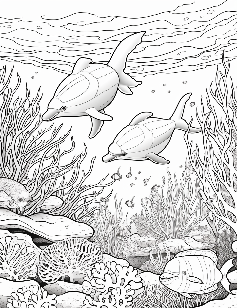 Color Craftables | Coloring Pages | Animal - Aquatic - Dolphins
