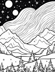 Color Craftables | Coloring Pages | Nature - Sky & Space - Starry Night