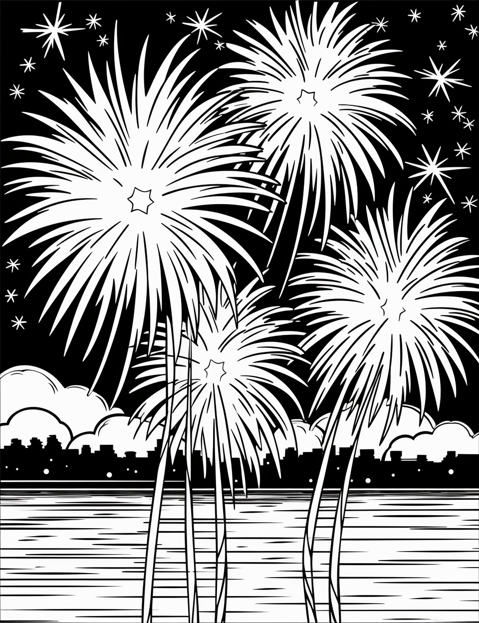 Color Craftables | Coloring Pages | Colorful 4th of July Fireworks ...