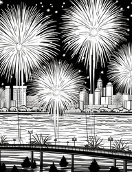 Color Craftables | Coloring Pages | Holiday - 4th of July - Fireworks
