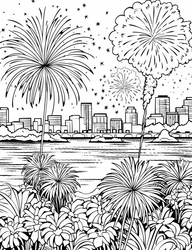 Color Craftables | Coloring Pages | Holiday - 4th of July - Fireworks