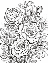 Color Craftables | Coloring Pages | Holiday - Valentine's Day - Roses