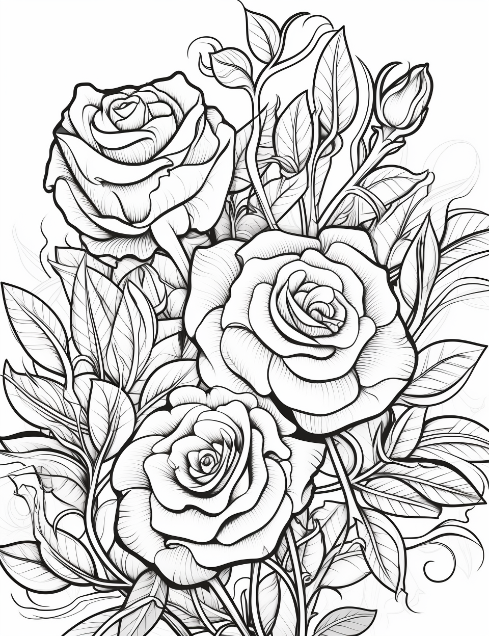 Color Craftables | Coloring Pages | Holiday - Valentine's Day - Roses
