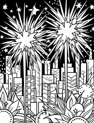 Color Craftables | Coloring Pages | Holiday - 4th of July - Fireworks