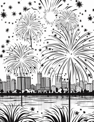 Color Craftables | Coloring Pages | Holiday - 4th of July - Fireworks