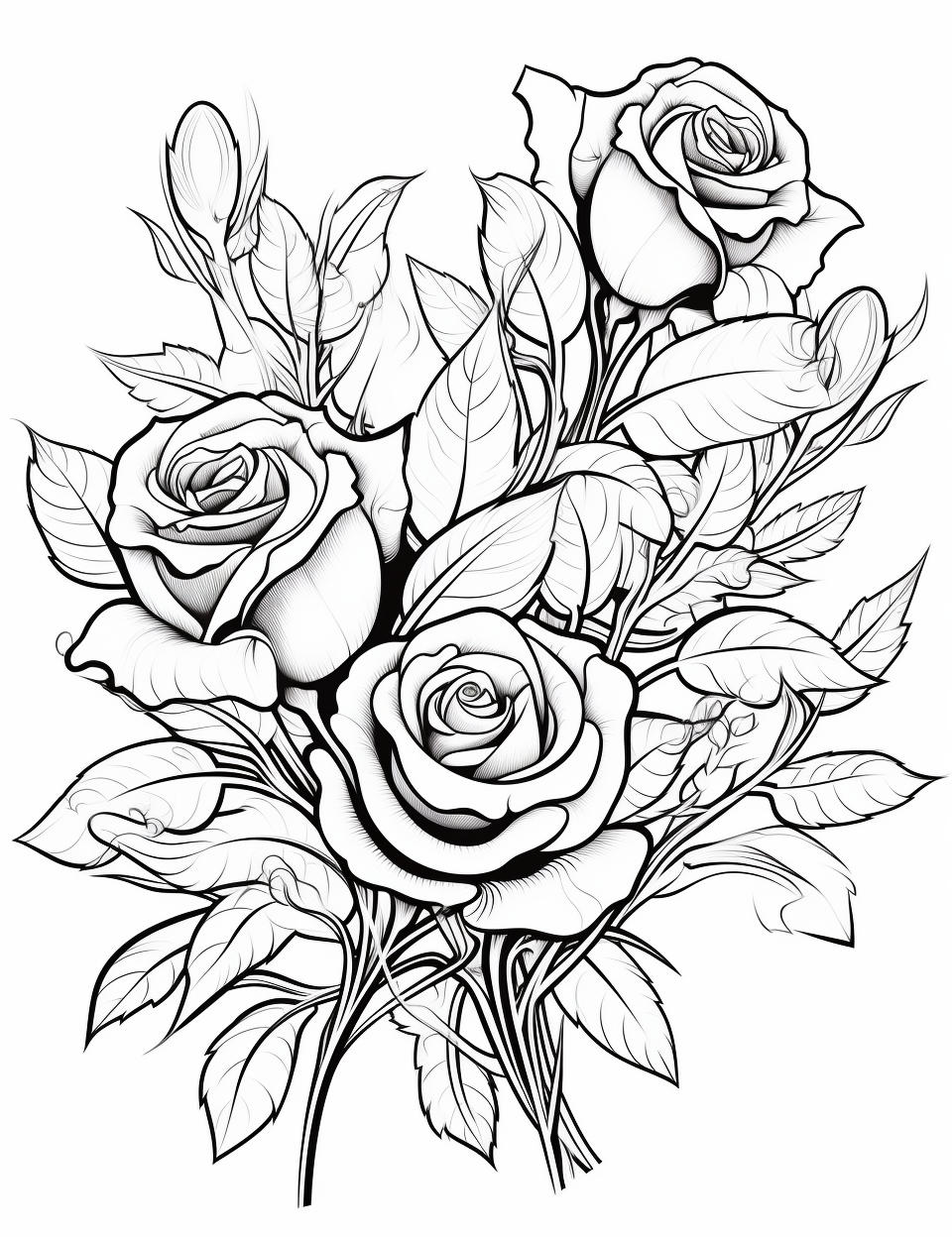 Color Craftables | Coloring Pages | Holiday - Valentine's Day - Roses
