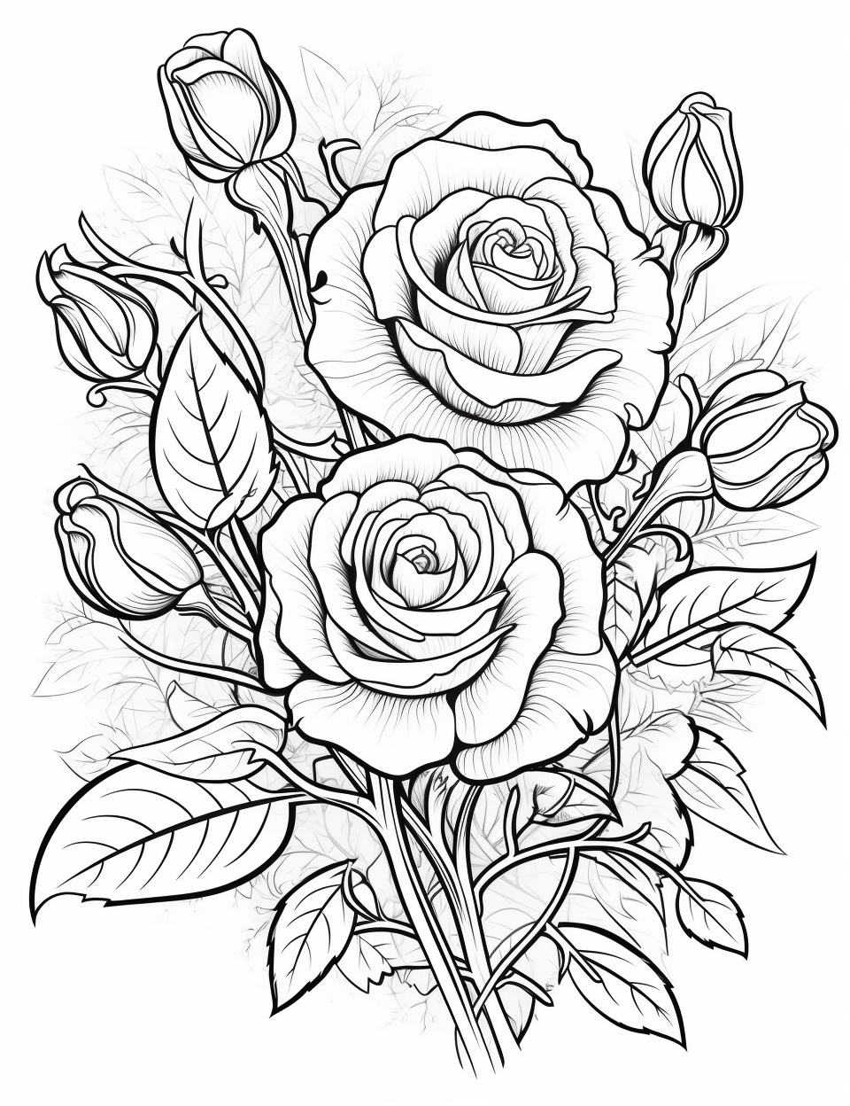 Color Craftables | Coloring Pages | Holiday - Valentine's Day - Roses