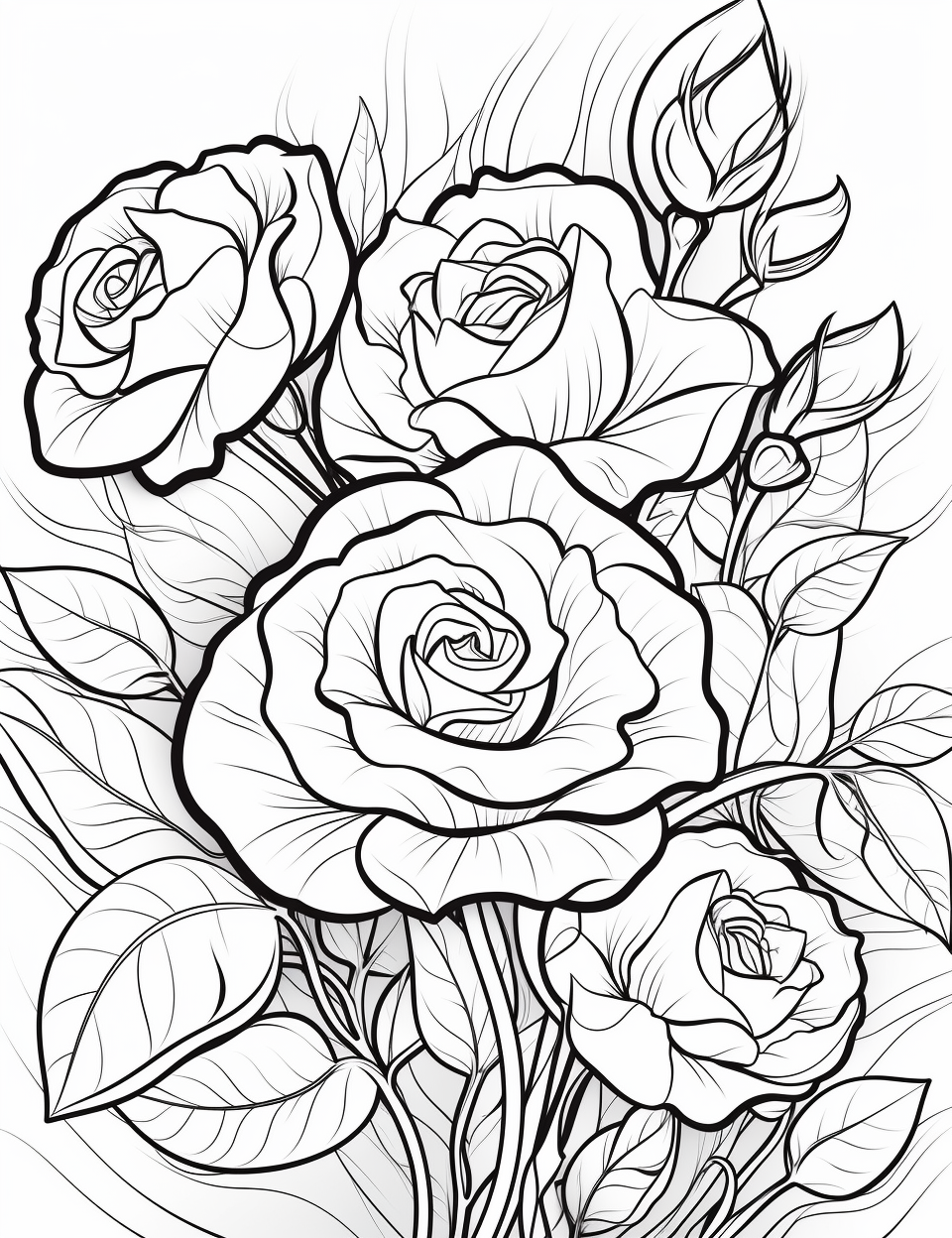 Color Craftables | Coloring Pages | Holiday - Valentine's Day - Roses