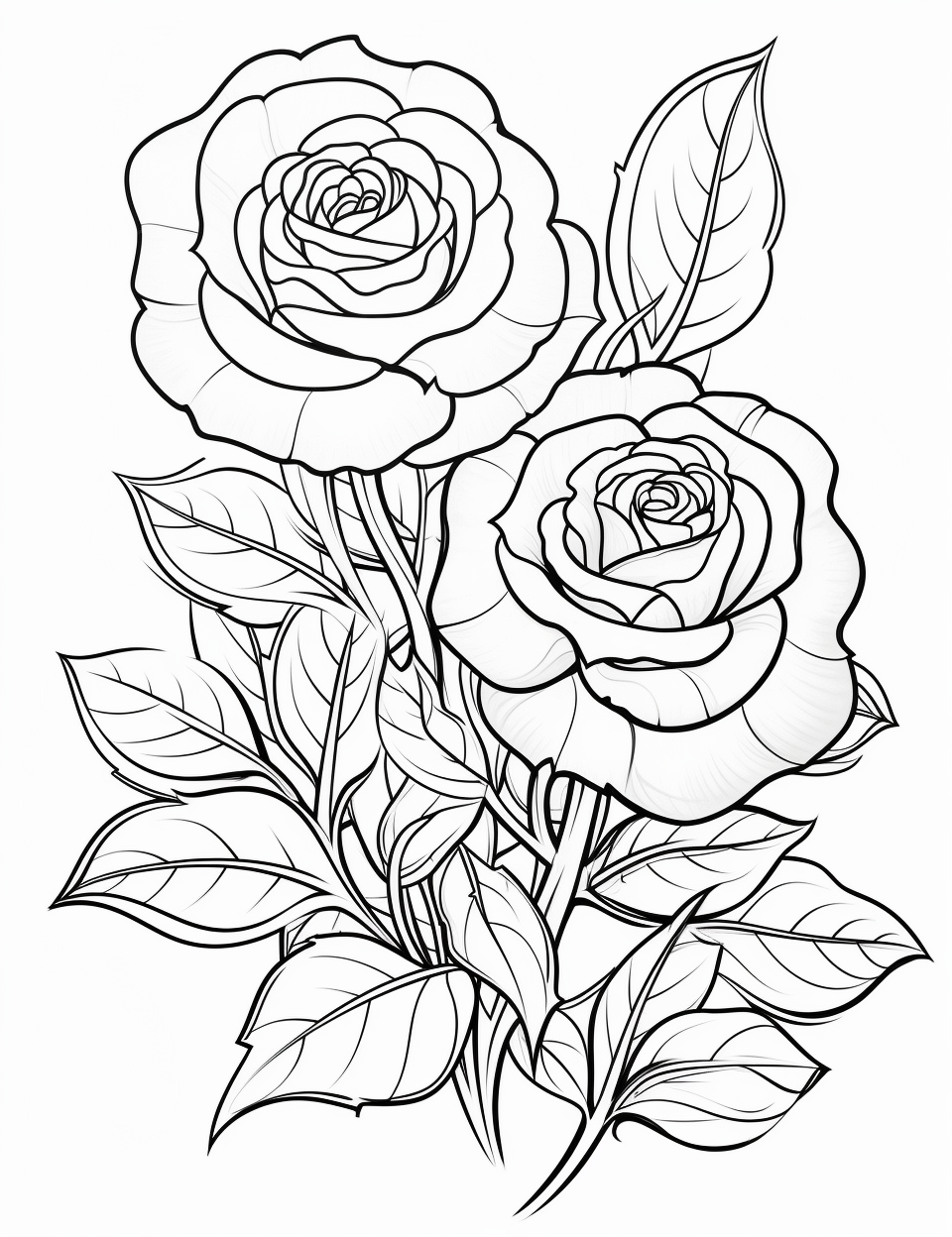 Color Craftables | Coloring Pages | Holiday - Valentine's Day - Roses