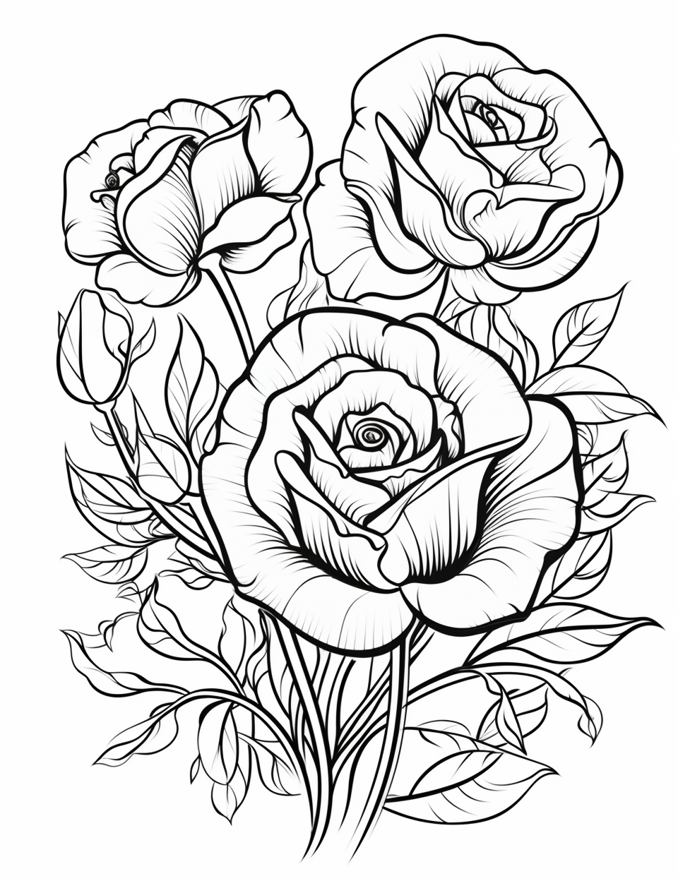 Color Craftables | Coloring Pages | Holiday - Valentine's Day - Roses