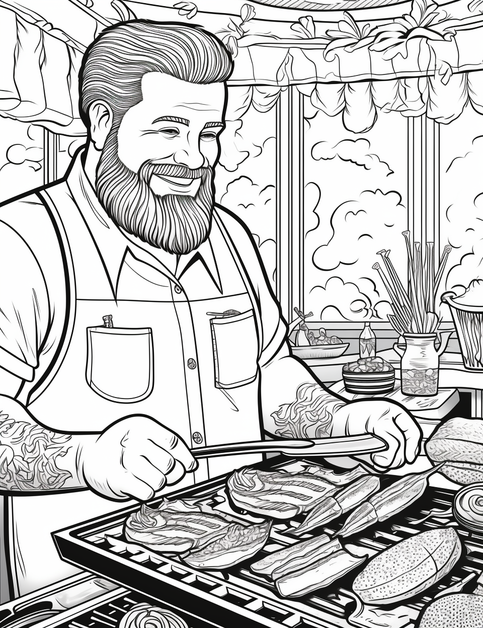 Color Craftables | Coloring Pages | Holiday - Fathers Day - Barbecue Grill