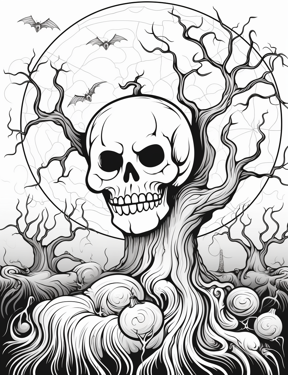 Color Craftables | Coloring Pages | Halloween Full Moon Coloring Page