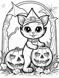 Color Craftables | Coloring Pages | Holiday - Halloween - Black Cats